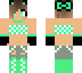 Girl with cat ears showing belly button | Minecraft Skin
