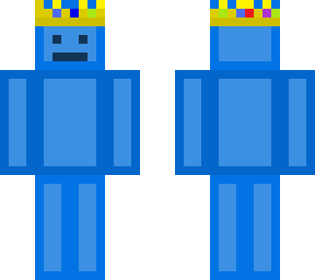Blue Slime Cube Techno Crown Face | Minecraft Skin