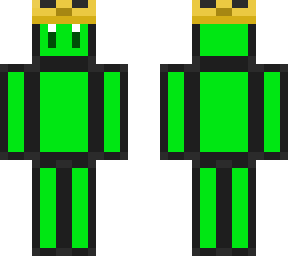 Green Stick figure with crown inverted | Minecraft Skin