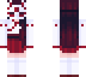 kitsune miko(with shoes | Minecraft Skin