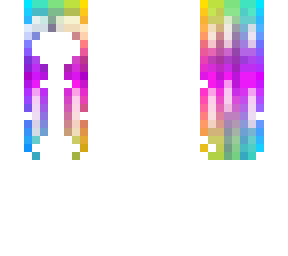 Ombre Wavy Female HB Rainbow Magenta | Minecraft Skin