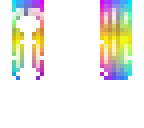 Ombre Wavy Female HB Rainbow Yellow | Minecraft Skin