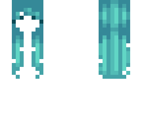 [BASE] Blue Long Hair with 2 cute bangs | Minecraft Skin