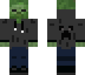 3D Darkened Hoodie Zombie | Minecraft Skin