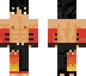 Jin Kazama - Tekken Tag (Red Flame) | Minecraft Skin