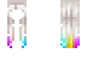 Ombre Wavy Female HB White to Rainbow | Minecraft Skin
