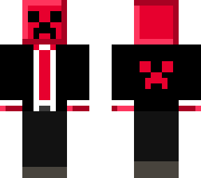 red creeper in a suit | Minecraft Skin