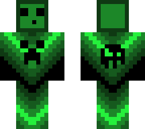 Green colored Slime Skin from light to dark | Minecraft Skin