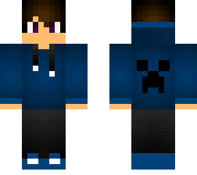 Blue creeper hoodie | Minecraft Skin