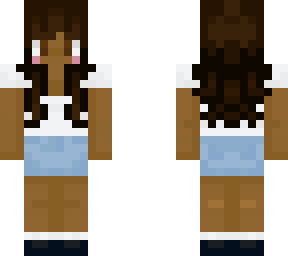 White top and Denim Skirt | Minecraft Skin