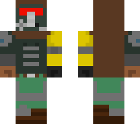 Crimson Hunter with Mechanical Arm - Triangle vs Monkey | Minecraft Skin