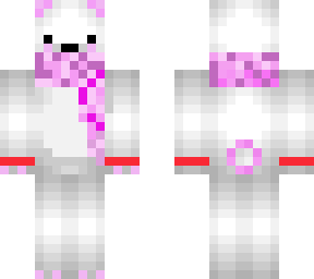 Polar Bear Pink With Red | Minecraft Skin