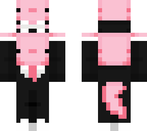 Axolotl In A Suit holding Axolotl in a Suit (cursed) | Minecraft Skin