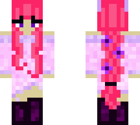 Long Hair Pink Dress | Minecraft Skin