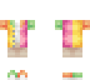 Color Block Button Up OB 1.0 Tropical | Minecraft Skin