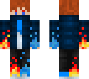Fire And Water Boy | Minecraft Skin