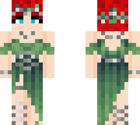 Red hair green dress princess | Minecraft Skin