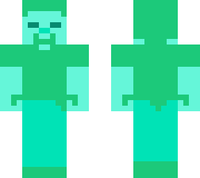 Neon Cyan Blank Steve | Minecraft Skin