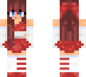 Asymmetrical Cute Red Girl | Minecraft Skin