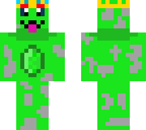 green gecko with crown | Minecraft Skin