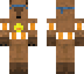 Summertime capybara with orange on head | Minecraft Skin