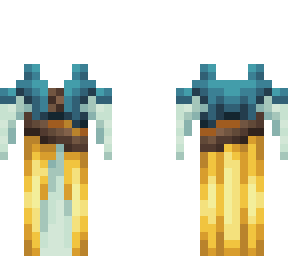 Medieval Witch Dress OB 1.4 Teal and Yellow | Minecraft Skin