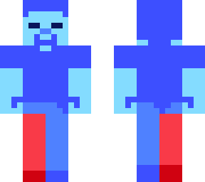 Blue Blank Steve (Red Leg) | Minecraft Skin