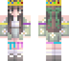 new girl skin tecno crown with ribons sh sa ed | Minecraft Skin