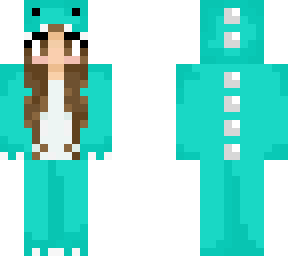 teal cute dino | Minecraft Skin
