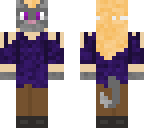 Grey Maine Coon Therian | Minecraft Skin