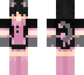 pink maid neko femboy | Minecraft Skin