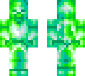 Green and AquamarineCrystal Steve | Minecraft Skin