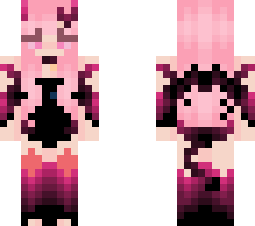 Pink Hair Demon Girl | Minecraft Skin