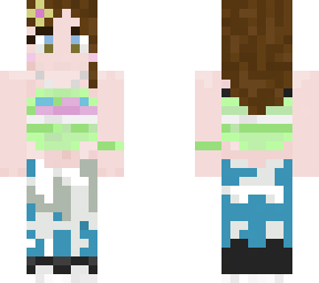 half finished summer girl | Minecraft Skin