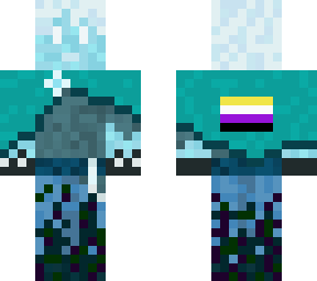 Icy humanoid with enby flag | Minecraft Skin