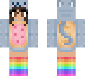 nyan cat girl with short curly hair | Minecraft Skin