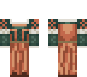 Orange and Green Tudor Dress | Minecraft Skin