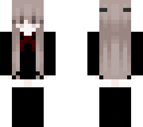 Dark red ribbon uniform girl | Minecraft Skin
