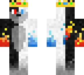 Crowned ice and fire wolf | Minecraft Skin