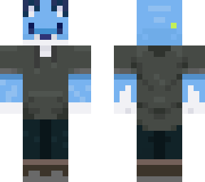 Blue Cyborg Fox | Minecraft Skin