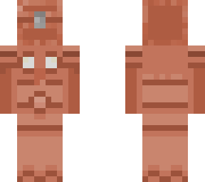 Copper golem holding chest (copper update) | Minecraft Skin