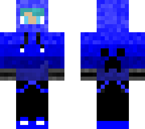 Blauer Creeper Hoodie | Minecraft Skin