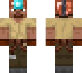 Husk Pre-Infection w/ toolbelt, gloves, & mining helmet | Minecraft Skin