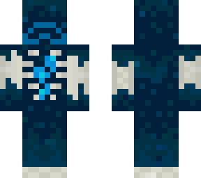 Barebone Warden (Light blue mouth) | Minecraft Skin