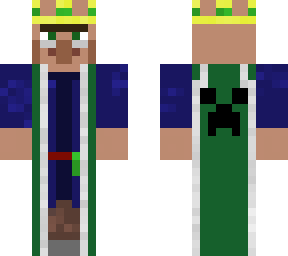 Villager King but blue with green robe | Minecraft Skin
