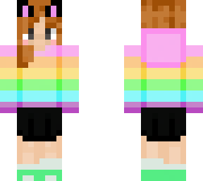 Girl With Rainbow Sweater | Minecraft Skin