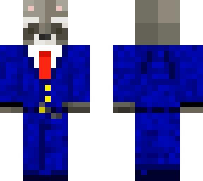 Raccoon in fancy suit | Minecraft Skin
