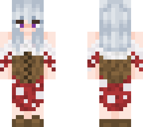 Red Mushroom Inn Keeper (Silver/Light Blue Hair) | Minecraft Skin