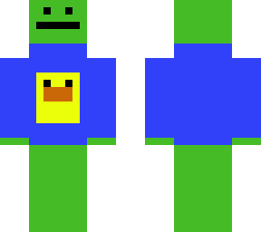 Goofy Green Blob Guy wearing a Blue Duck Sweater | Minecraft Skin