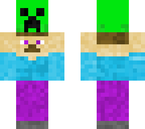 Steve Holding Creeper | Minecraft Skin